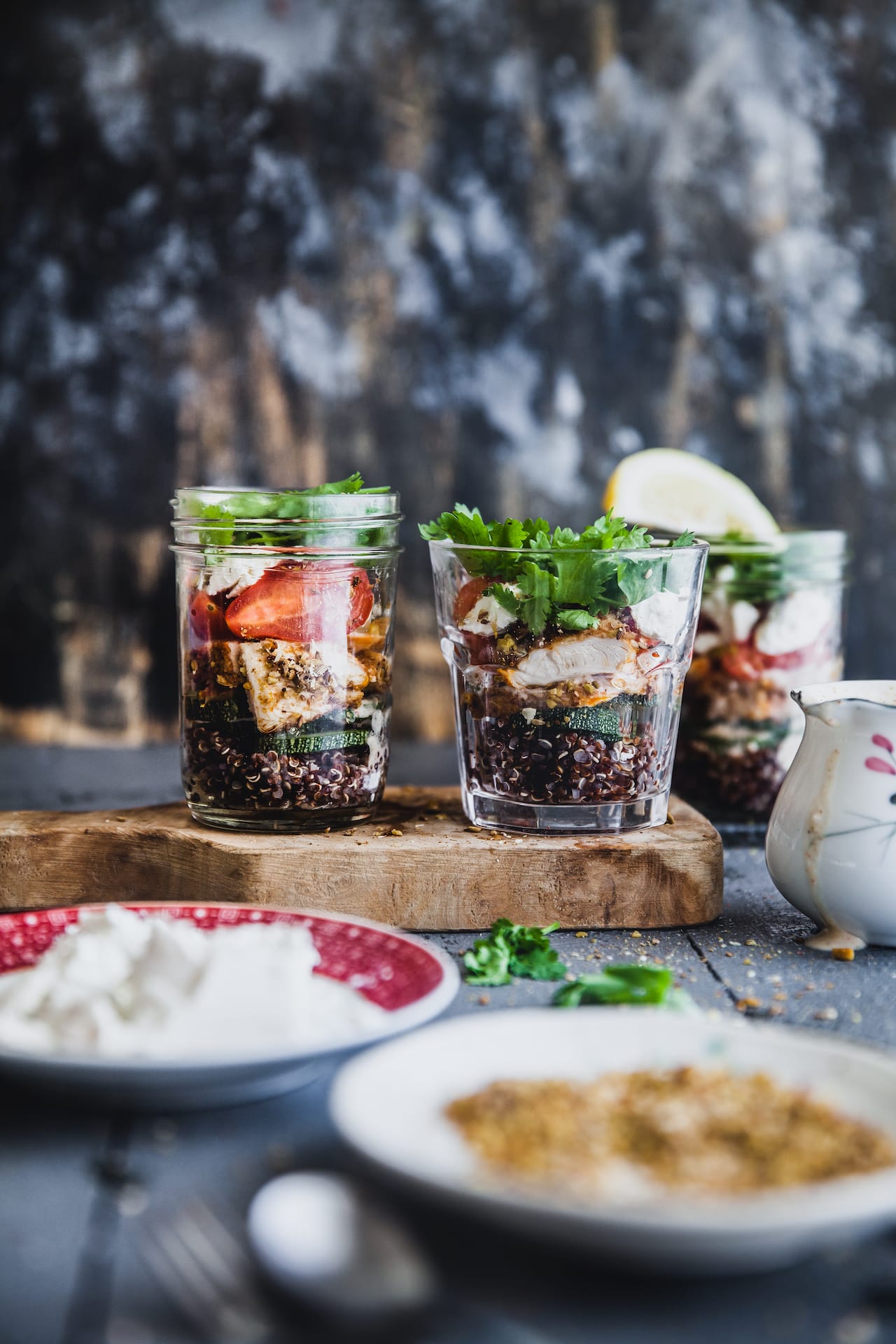 Chicken And Quinoa Mason Jar Salad - Playful Cooking