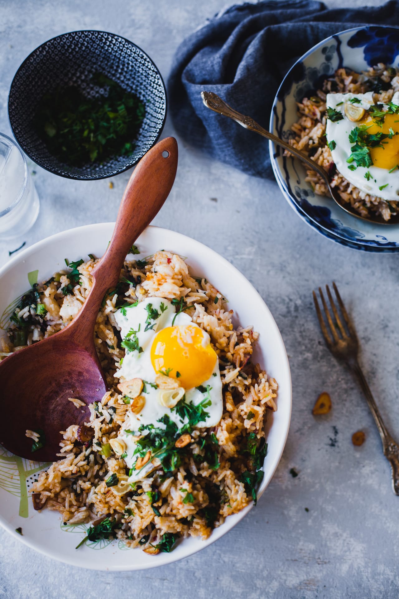 Garlic Swiss Chard Fried Rice - Playful Cooking