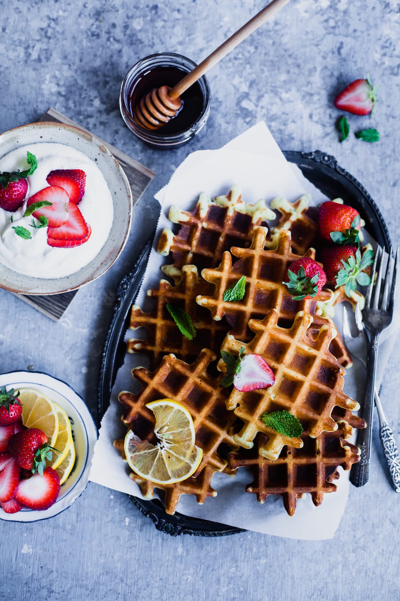 Almond Lemon Waffles - Playful Cooking