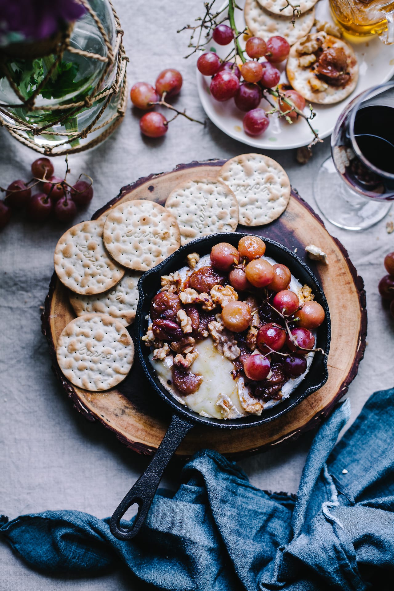 Grape Chutney on Baked Brie - Playful Cooking