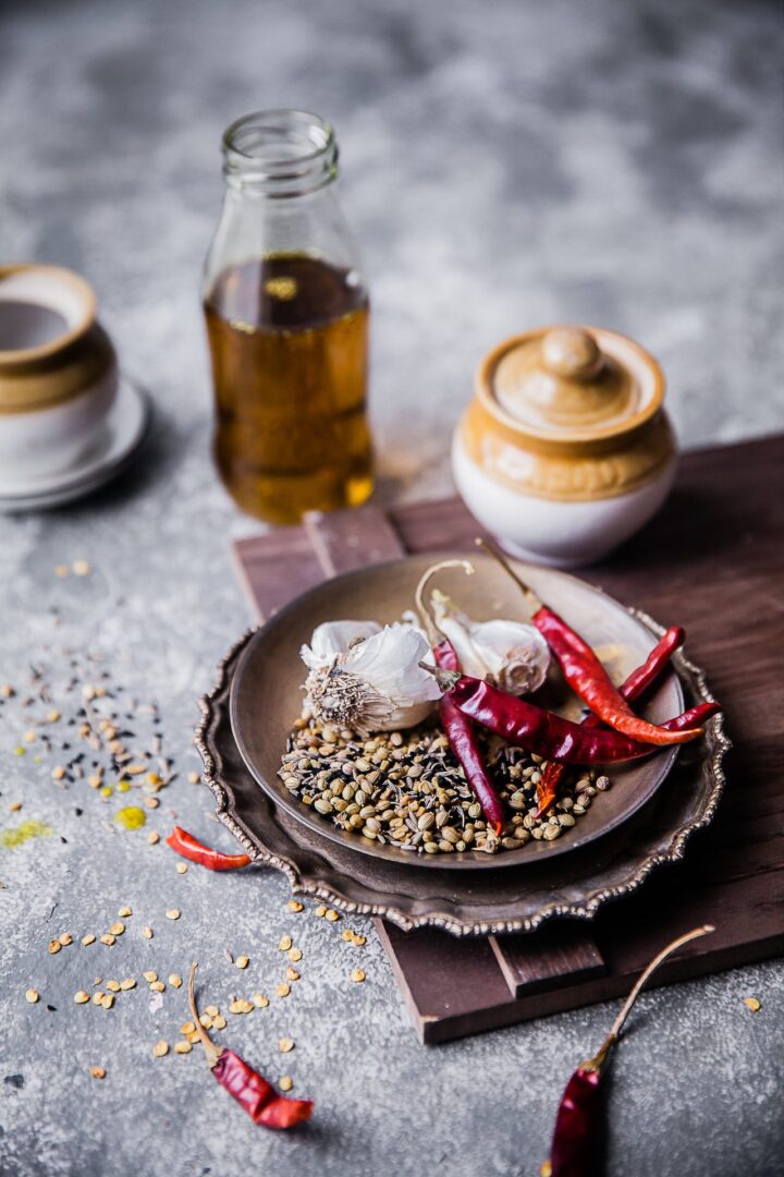 Garlic Achaar - INDIAN SPICED GARLIC PICKLE - Playful Cooking