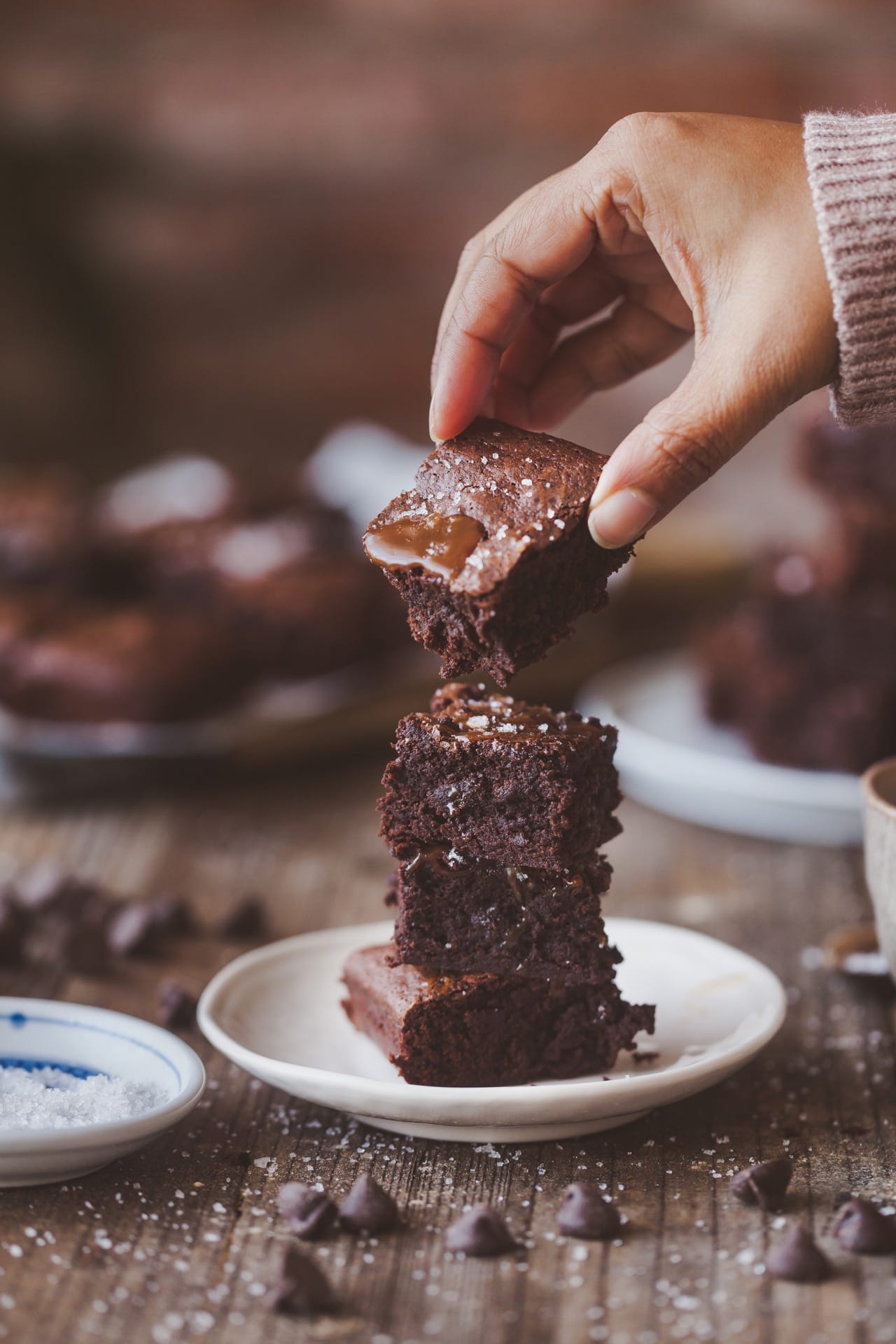 EASY Chocolate Brownie with Salted Caramel - Playful Cooking