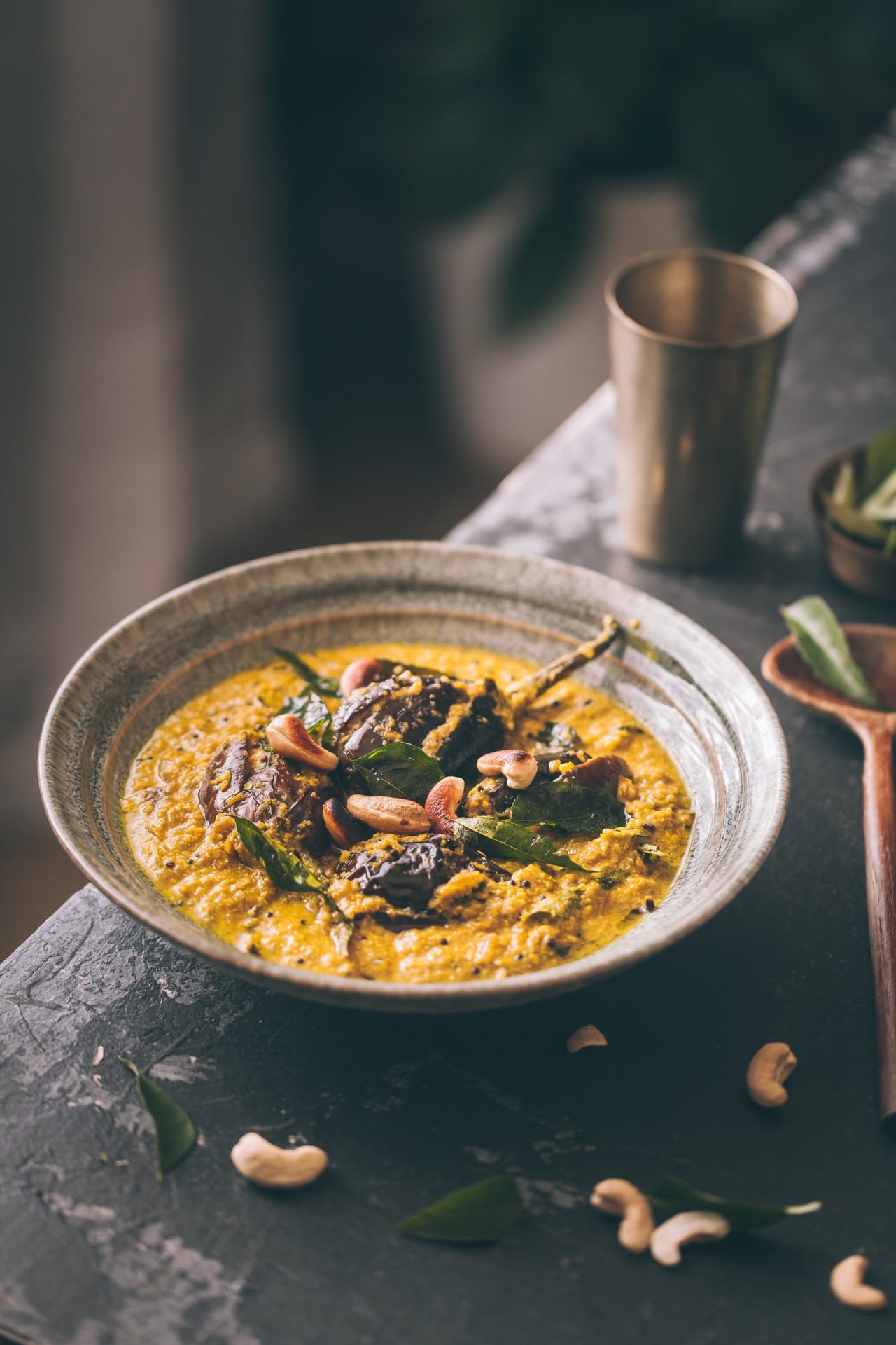 Baingan Ka Salan - Eggplant in coconut peanut gravy - Playful Cooking