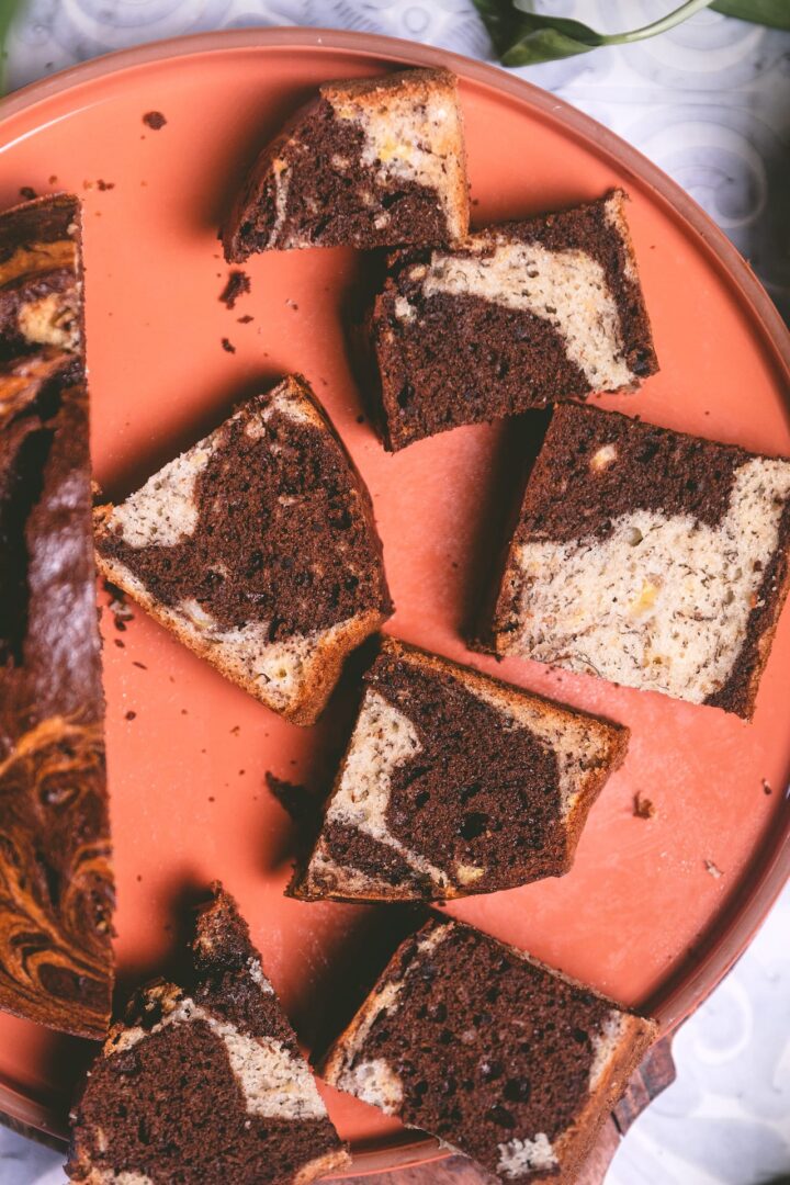 Nutella Banana Marble Cake(with VIDEO) - Playful Cooking